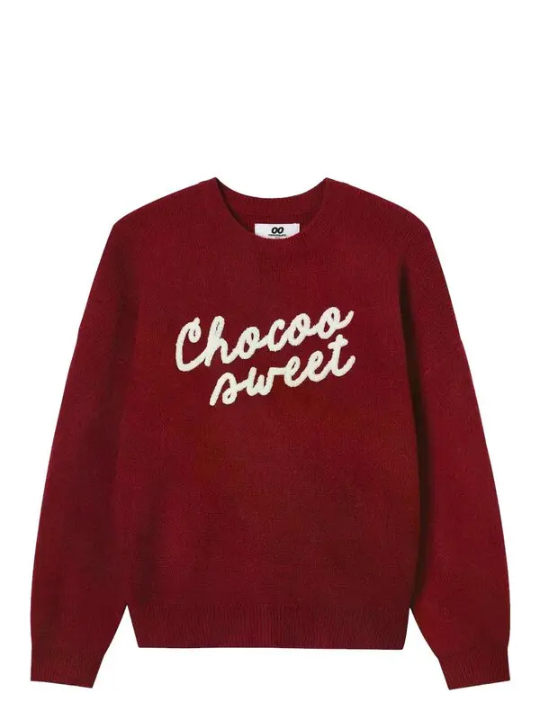CHOCOOLATE Logo-embroidered Crew-neck Sweater - Red