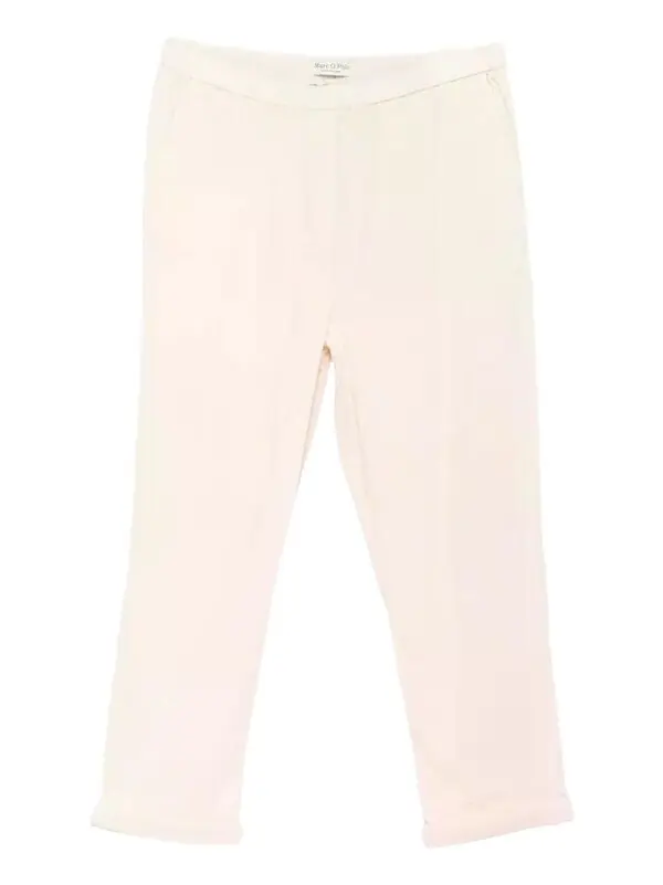 Marc O'polo Elasticated-waistband Cotton Trousers - Neutrals