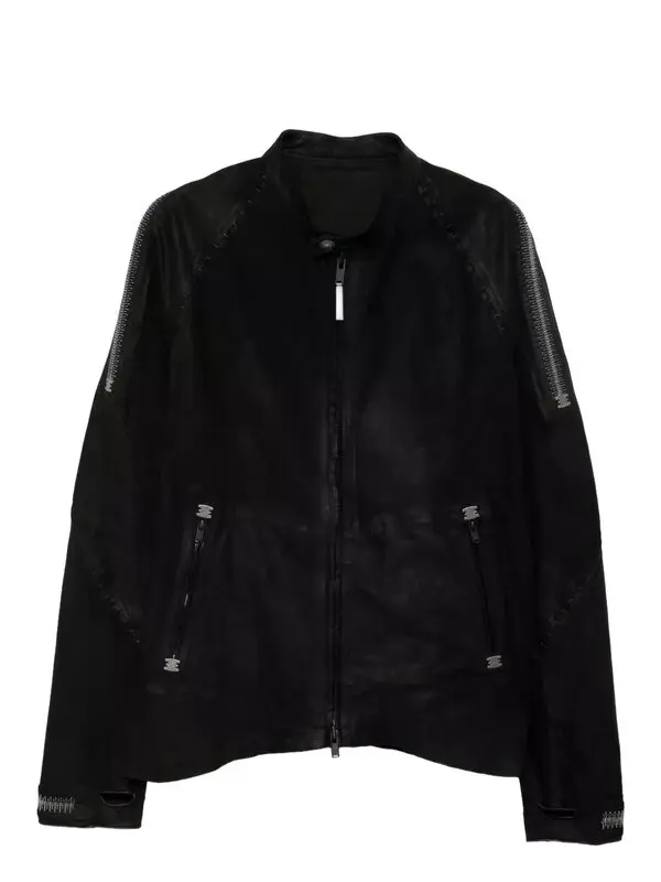 ISAAC SELLAM EXPERIENCE Zipped Leather Jacket - Black