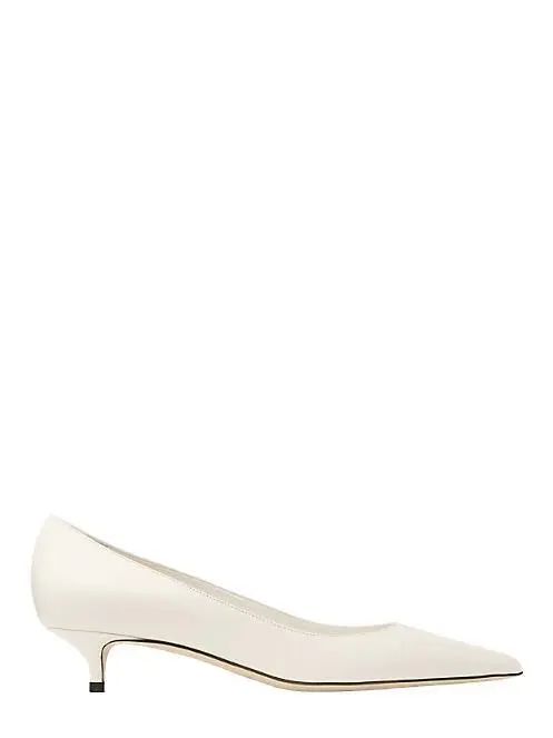 JIMMY CHOO Amelia 35 Leather Heeled Courts - Latte