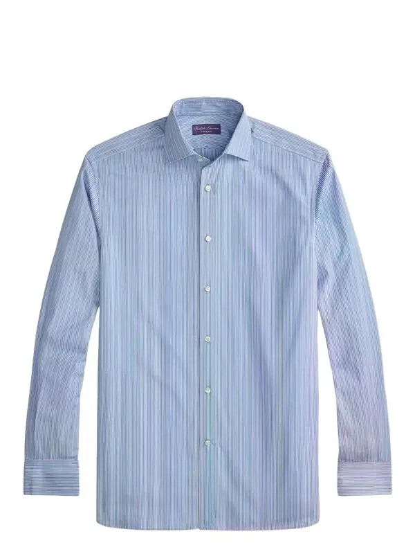 Ralph Lauren Purple Label Striped Long-sleeve Shirt - Blue