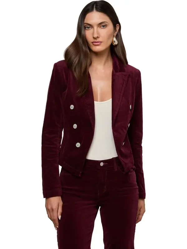 L'Agence Wayne Velvet Blazer - Dark Port