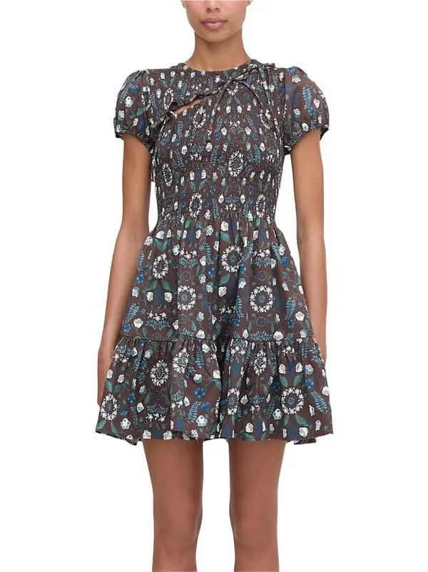 Hill House Home The Gia Mini Nap Dress - Chocolate Swedish Floral