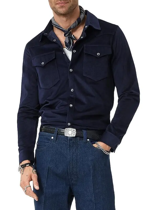John Varvatos Andres Long Sleeve Shirt - Navy