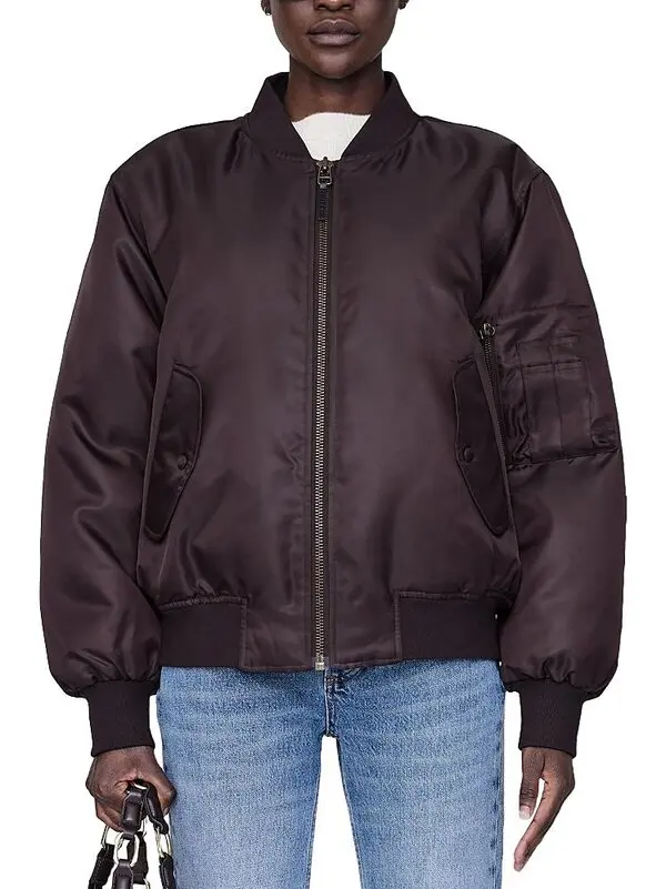 ANINE BING Leon Bomber Jacket - Dark Brown