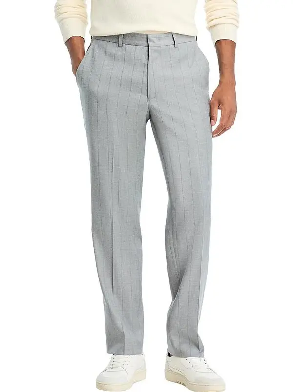 Vince Striped Classic Fit Suit Pants - Light Grey