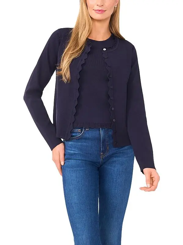 Ted Baker London Cybill Scalloped Cardigan - Baritone Blue