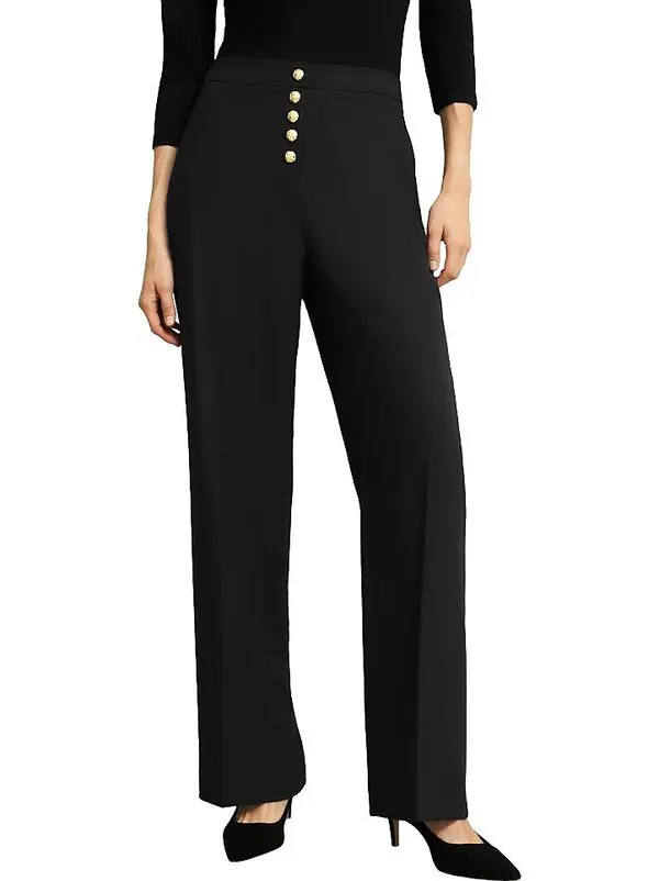 HOBBS LONDON Highclere Button Fly Pants - Black