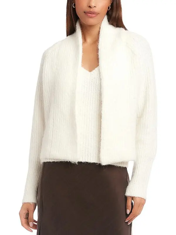 Fifteen Twenty Cely Cropped Cardigan - Cream