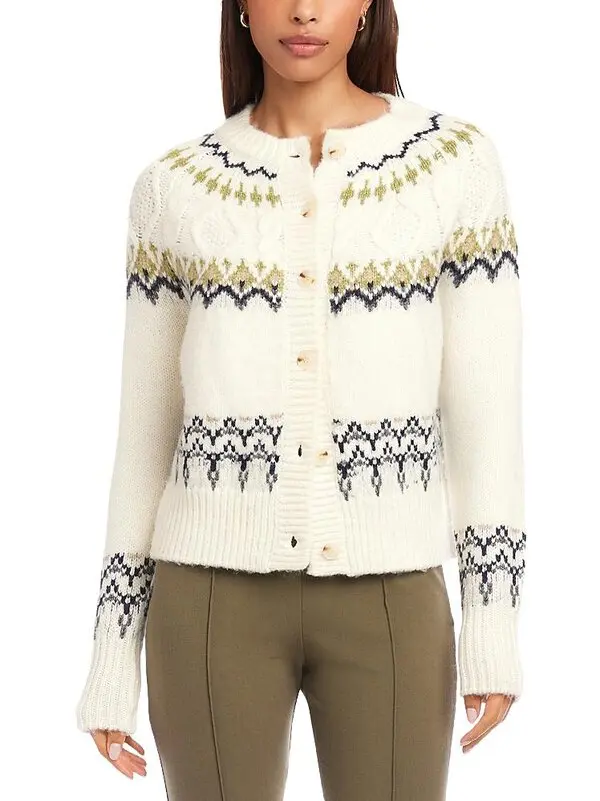 Fifteen Twenty Astrid Fair Isle Cardigan Sweater - Multi