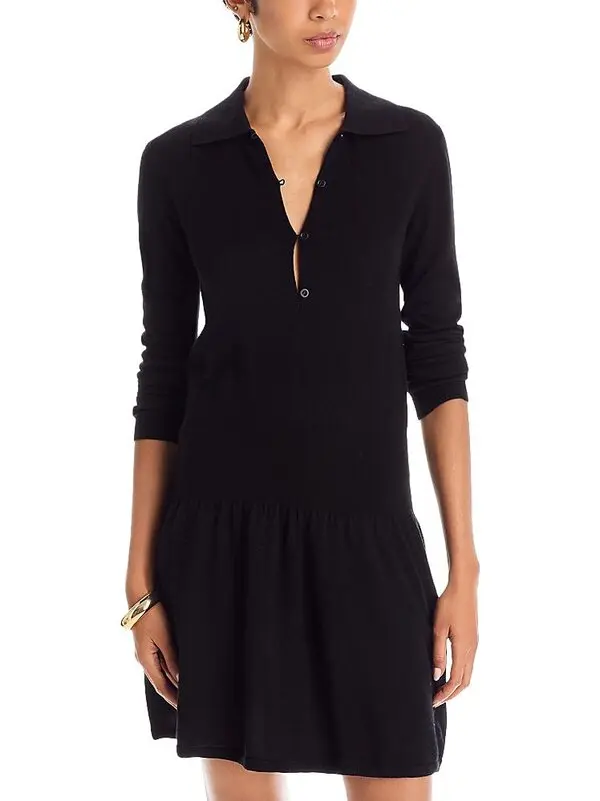 FRAME The Smart Wool Polo Dress - Black