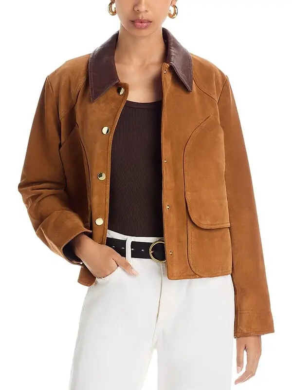 Veronica Beard Walters Cropped Barn Jacket - Whisky