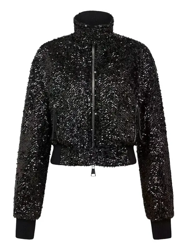 16Arlington Cosima Sequin Embellished Bomber Jacket - Black