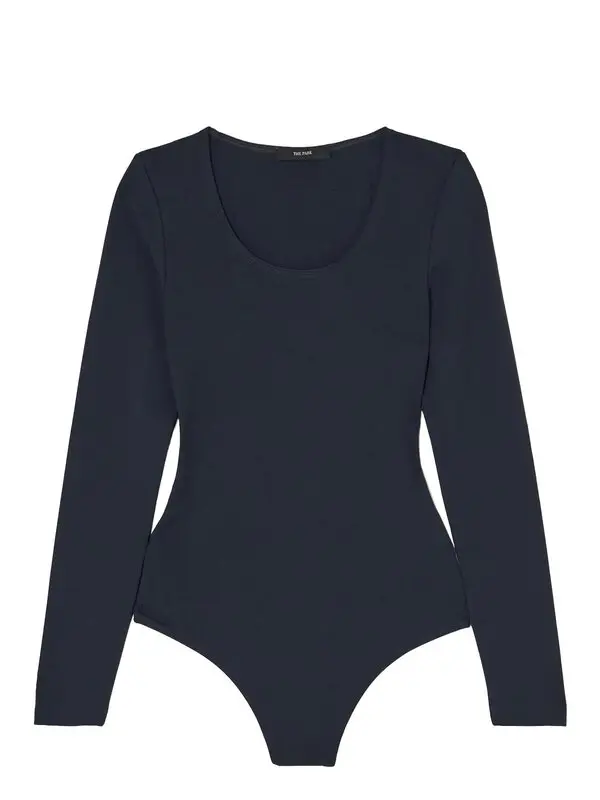 THE PARK Donna Stretch-tencel™ Lyocell-jersey Thong Bodysuit - Blue