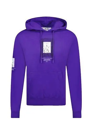 Off-White Paint Mirror Logo Slim Fit Hoodie - Purple