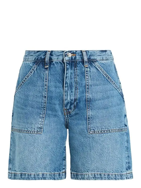 FRAME The Utility Denim Shorts - Blue