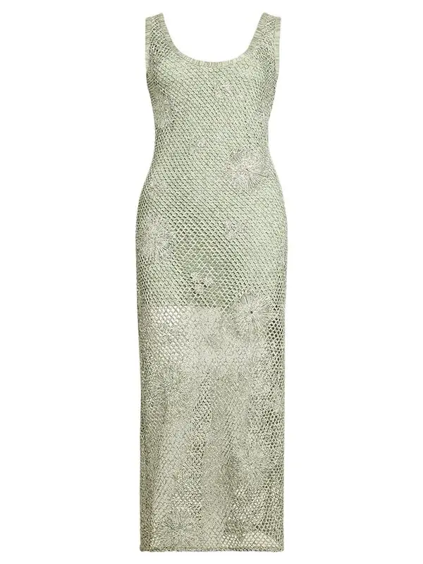 Ramy Brook Liliana Embroidered Crochet Midi Dress - Olive Crochet