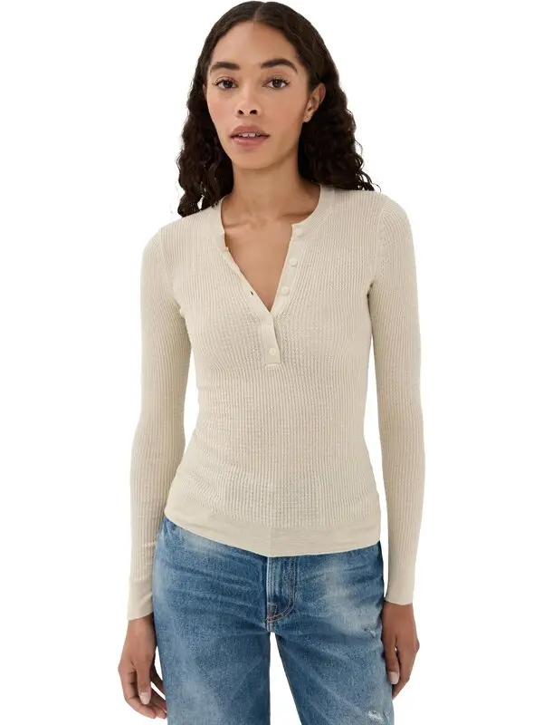 NILI LOTAN Bijoux Henley Sweater - Tusk