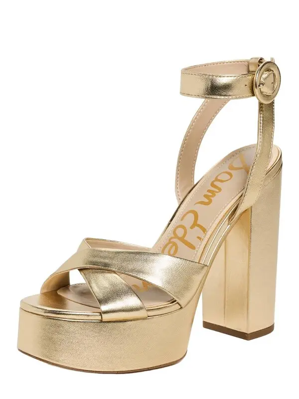 Sam Edelman Savannah Platform Heels - Amber Gold