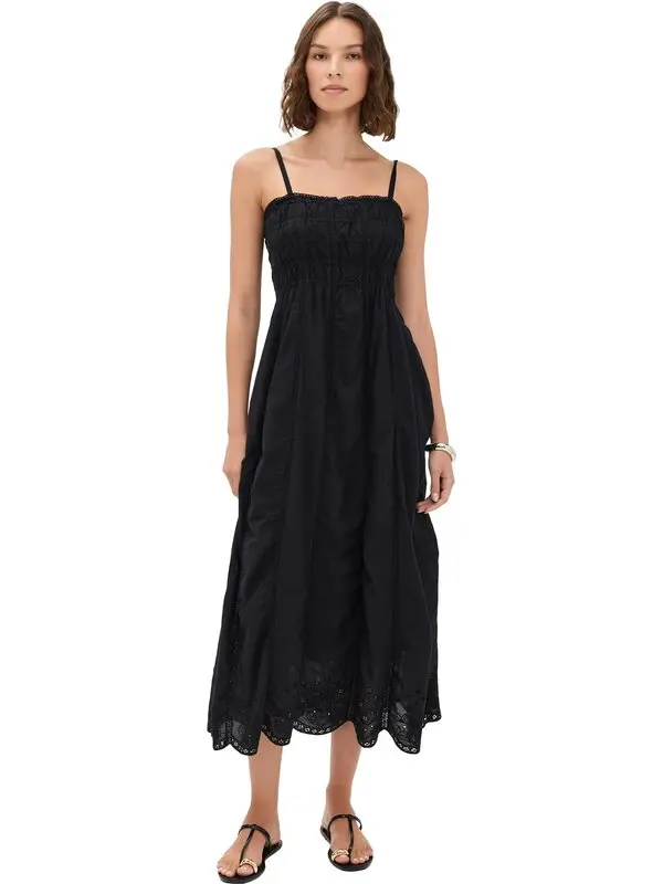 Z Supply Cotton Lace-trimmed Midi Dress - Black