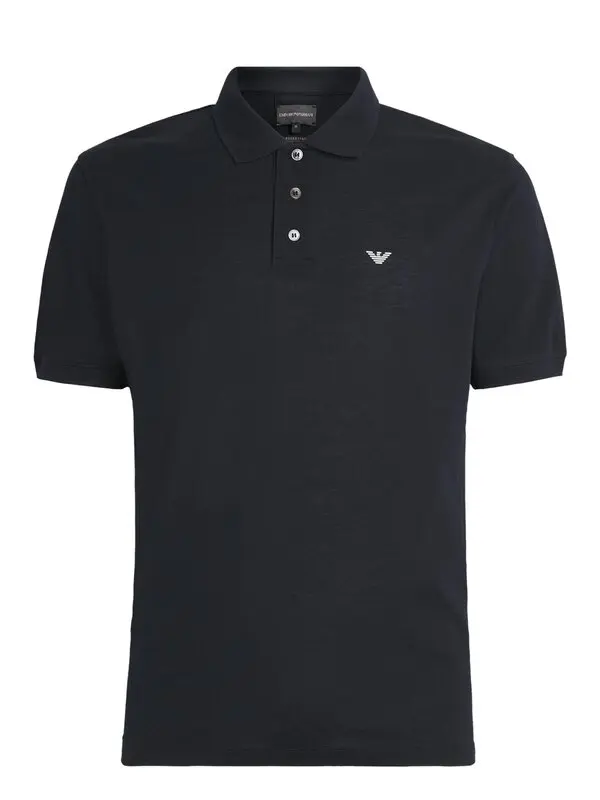 Emporio Armani Mercerised Cotton Polo Shirt - Blue