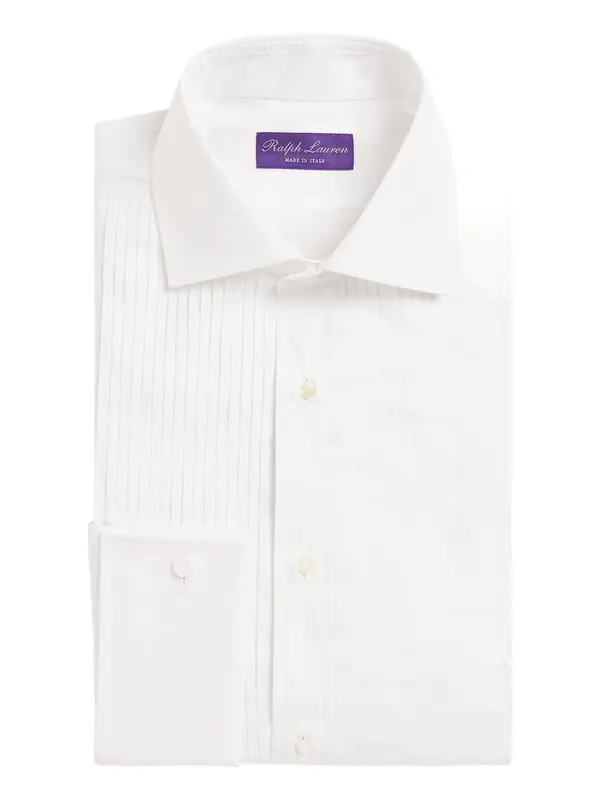 Ralph Lauren Purple Label Cotton Tuxedo Dress Shirt - White