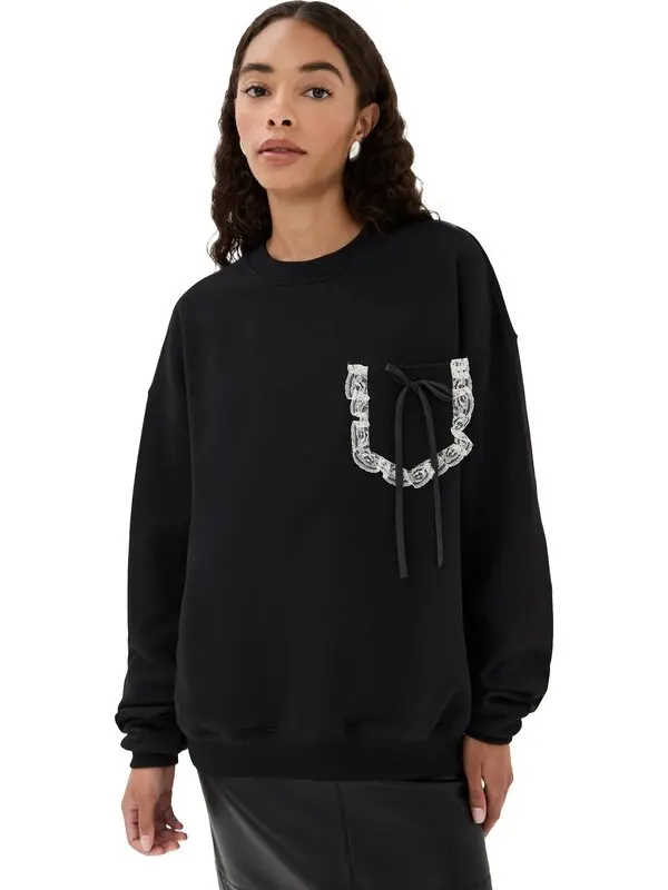TANNER FLETCHER Bow Pocket Sweatshirt - Black