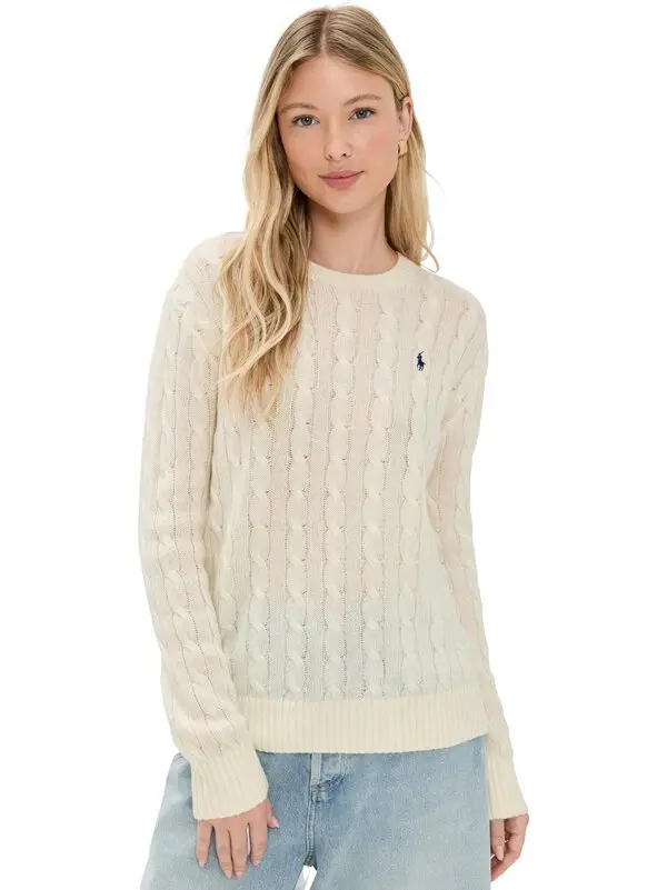 Ralph Lauren Oversized Wool Cashmere Crewneck Sweater - Authentic Cream