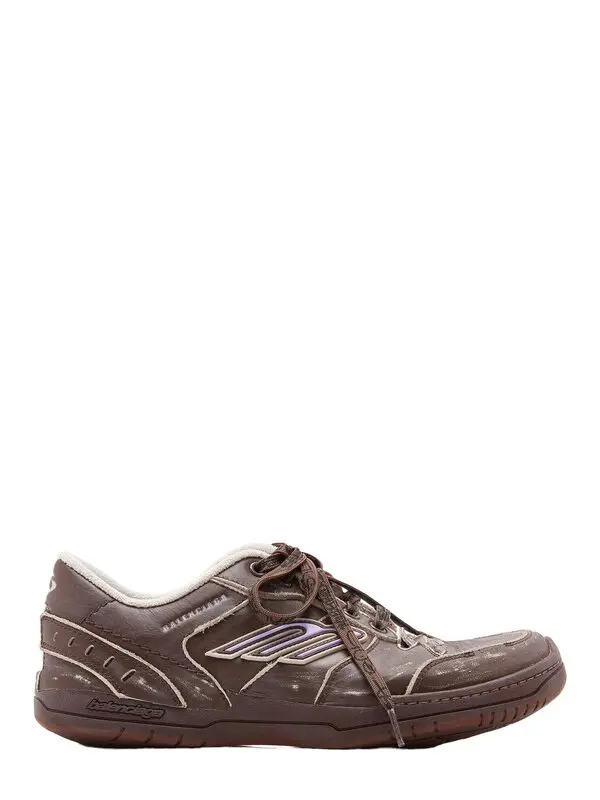 Balenciaga Hamptons Leather Sneakers - Brown