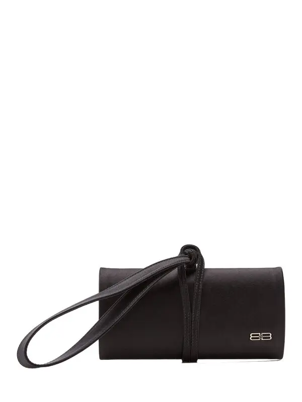 Balenciaga Bb Satin Clutch - Black