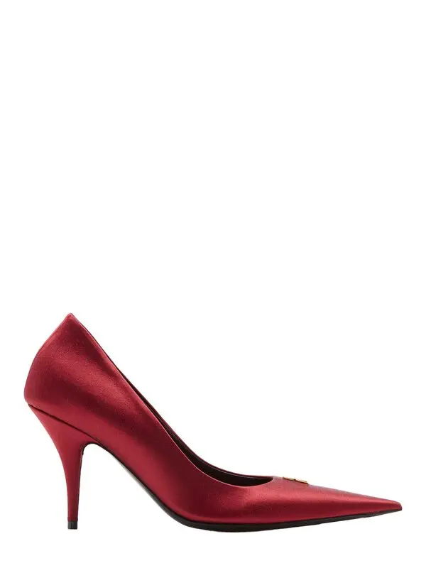 Balenciaga Avenue Bb Satin Pumps - Burgundy