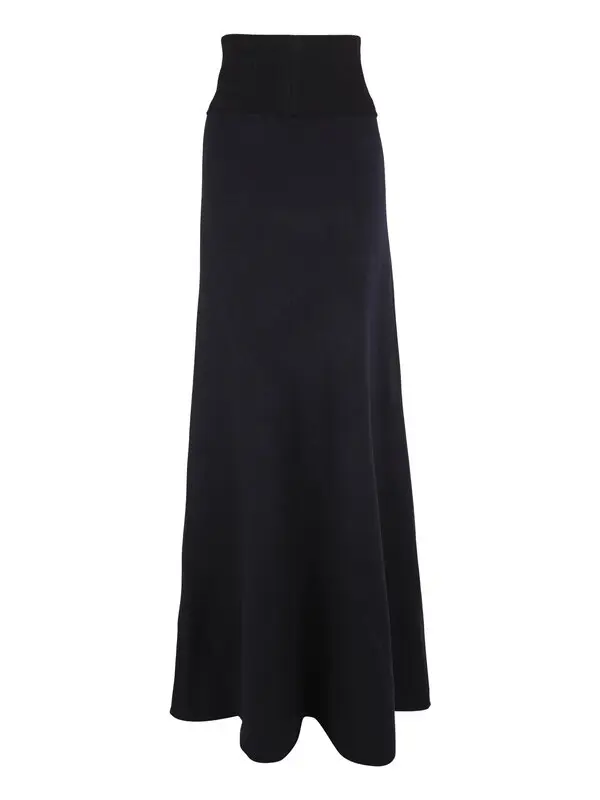 CORTANA Avalon Cashmere Maxi Skirt - Blue