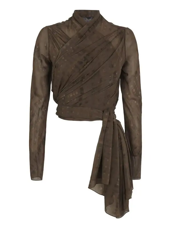 CORTANA Silk-blend Sheer Mire Jacket - Print