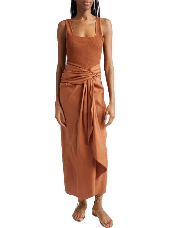 Johanna Ortiz Encanto Pacifico Mixed-media Dress - Camel