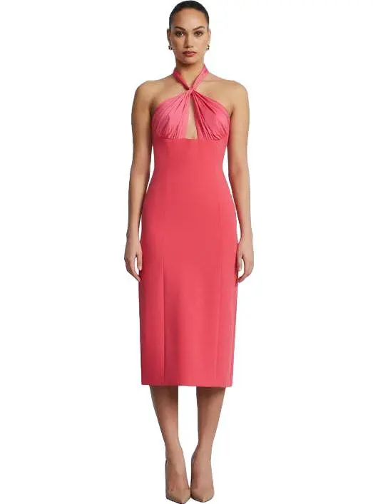 Bcbgmaxazria Stretch Crepe Midi Dress - Cherry Blossom