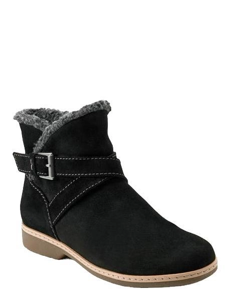 Earth Hutton Water Repellent Faux Fur Lined Bootie - Black