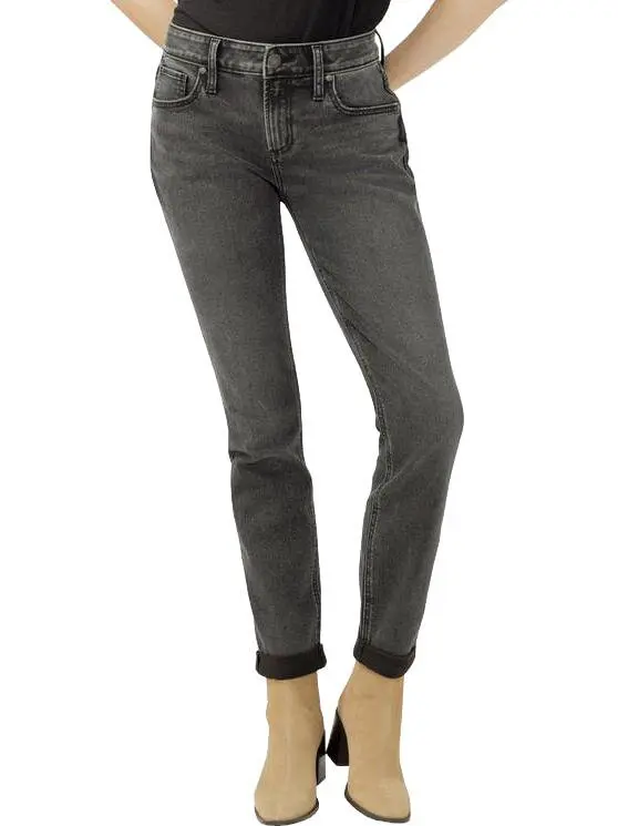 SILVER JEANS CO. Mid-rise Slim Boyfriend Jeans - Smoke
