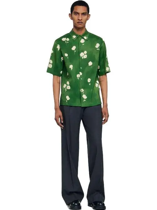 Sandro Abstract Floral Shirt - Lime