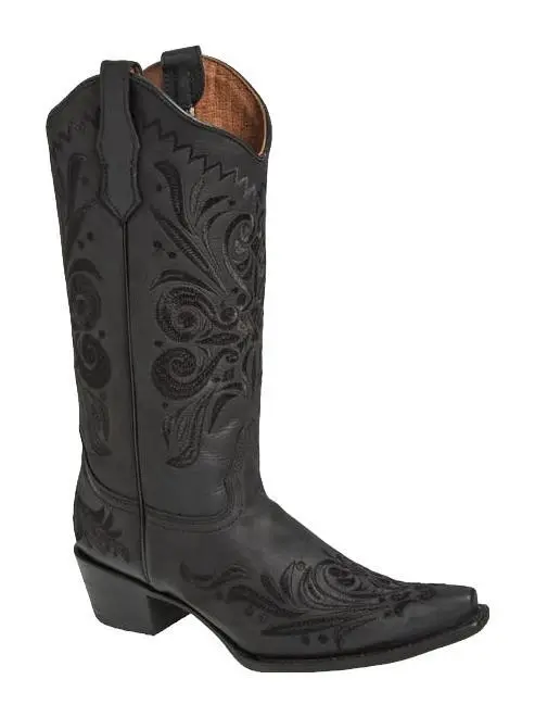 CIRCLE G Filigree Western Boots - Black