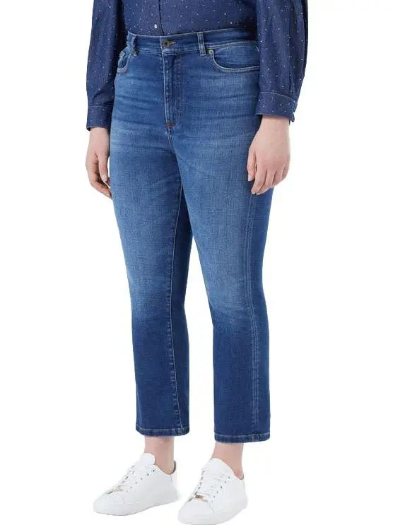 Marina Rinaldi Madras Denim Ankle Jeans - Navy