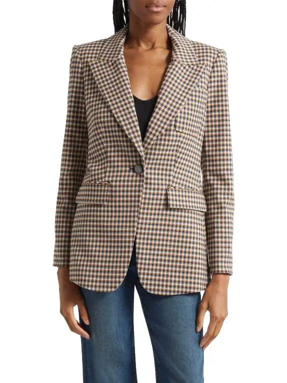 Veronica Beard Livvy Check Dickey Jacket - Navy Multi