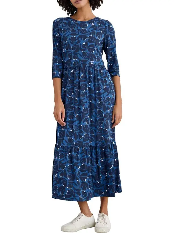 SEASALT CORNWALL Floral Jersey Midi Dress - Floral Cutout Ink