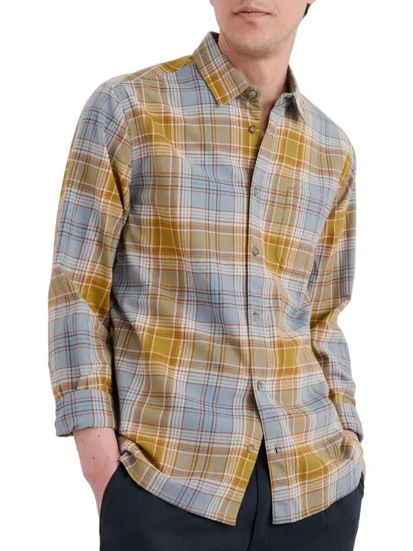 SEASALT CORNWALL Fathomer Plaid Flannel Button-up Shirt - Summer Isle Pear