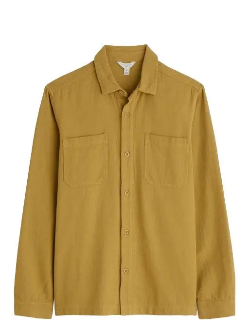 SEASALT CORNWALL Rigging Geo Jacquard Organic Cotton Button-up Overshirt - Pear