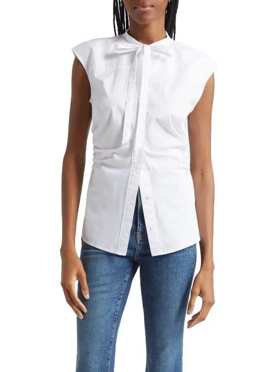 Veronica Beard Joon Stretch-poplin Shirt - White