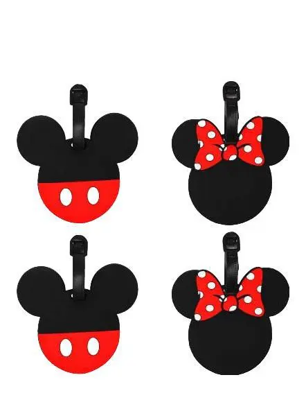 Disney Luggage Tags Set Of Four - Black, Red