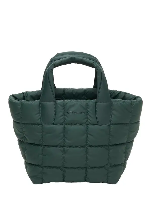 VEECOLLECTIVE Small Porter Quilted Recycled Nylon Tote - Bottle Green