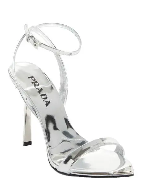 Prada Pointed Toe Sandal - Argento