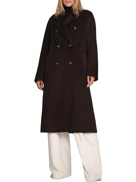 BELLE & BLOOM Real Love Double-breasted Maxi Coat - Chocolate