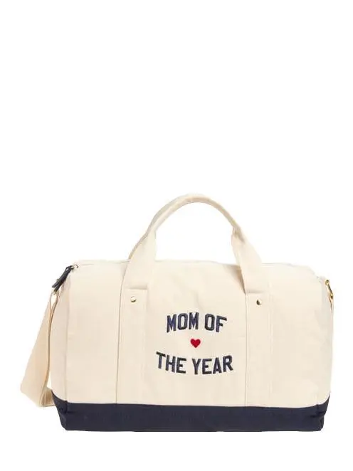 FAVORITE DAUGHTER Canvas Duffle Bag - Natural Navy Blaze